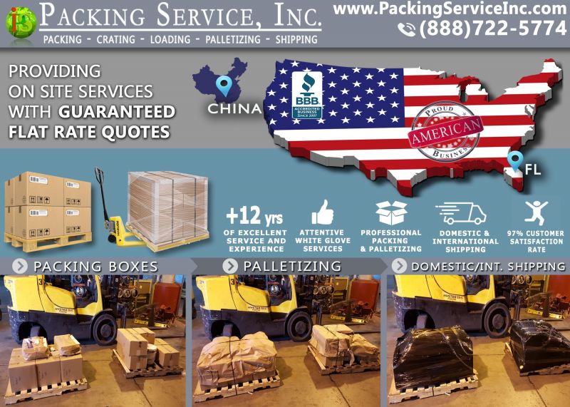 Professional Palletizing Services | Shrink Wrapping | Flat Rates | Florida